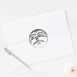 Moon Face Sticker | Zazzle