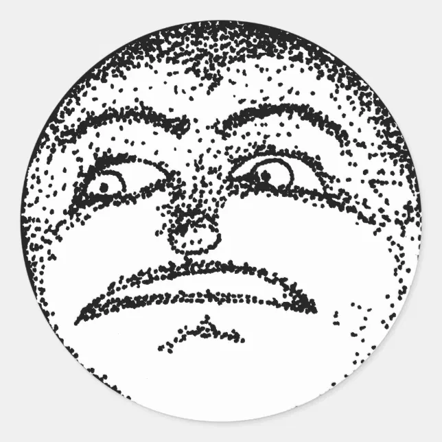 Moon Face Sticker | Zazzle