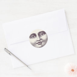 Moon Face Stickers | Zazzle