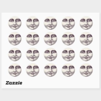 Moon Face Stickers | Zazzle