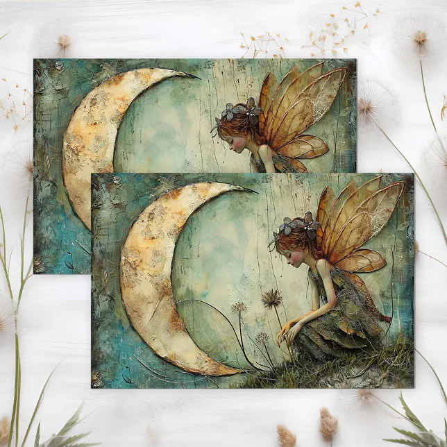 MOON FAIRY DECOUPAGE TISSUE PAPER | Zazzle