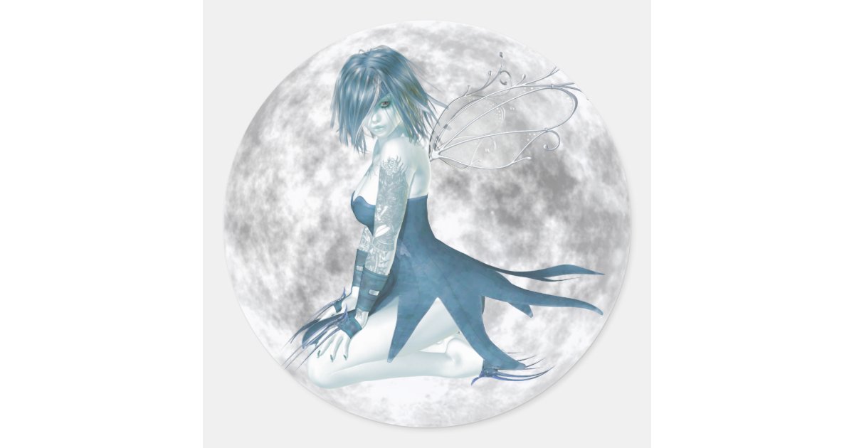 Moon Fairy Round Stickers | Zazzle