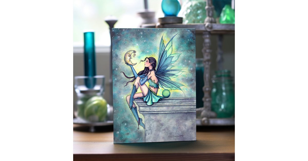 Moon Friend Fairy Fantasy Greeting Card | Zazzle