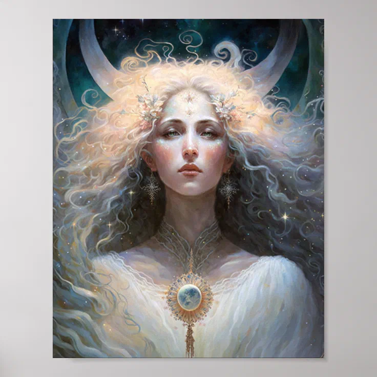 Moon Goddess Fantasy Art Poster | Zazzle