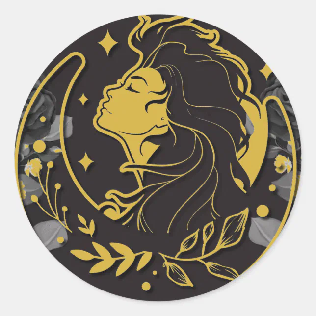 Moon Goddess - Wicca - Pagan Classic Round Sticker | Zazzle