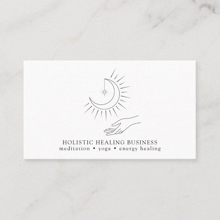 Moon Hand Holistic Healing Business Card | Zazzle