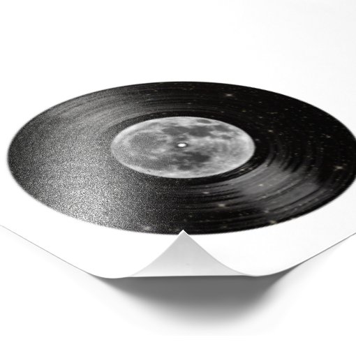 Moon In Space Vinyl LP Record Photo Print | Zazzle