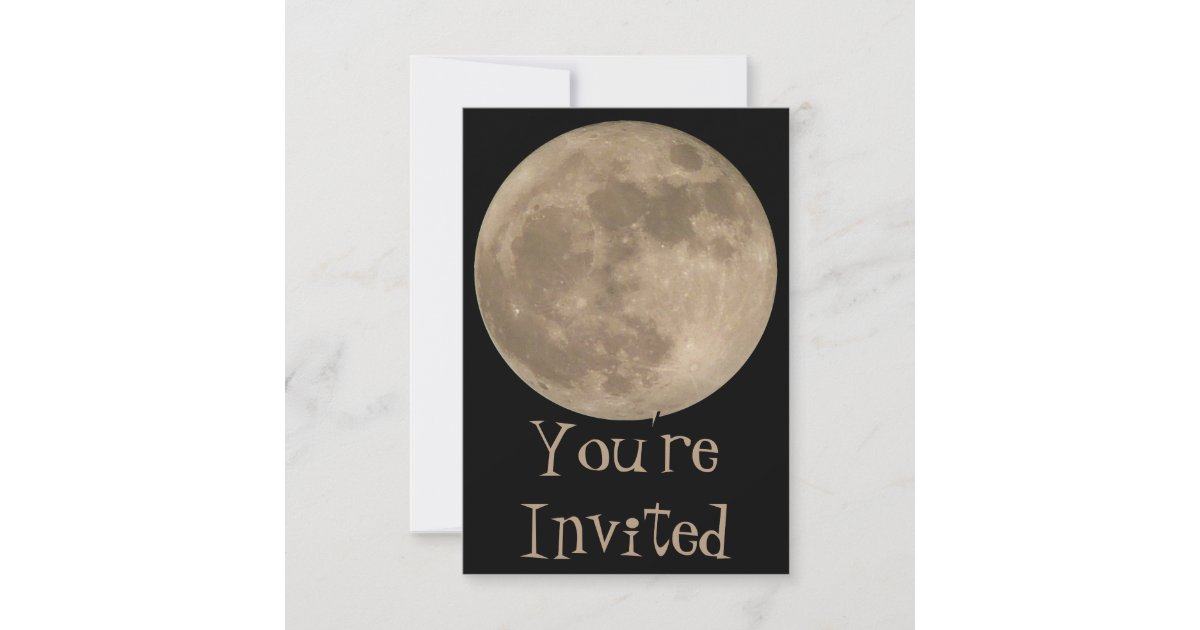 Moon Invitations Personalized Full Moon RSVP Cards | Zazzle