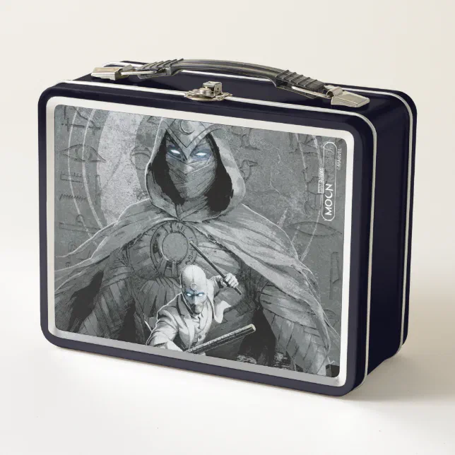 Moon Knight & Mr. Knight Skyline Graphic Metal Lunch Box | Zazzle