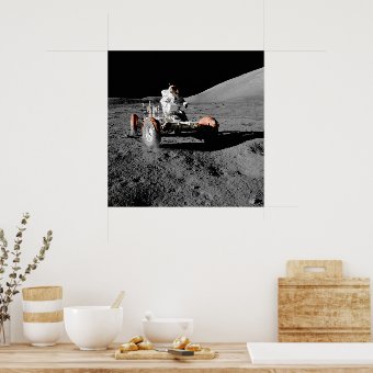 moon landing vehicle astronaut space poster | Zazzle