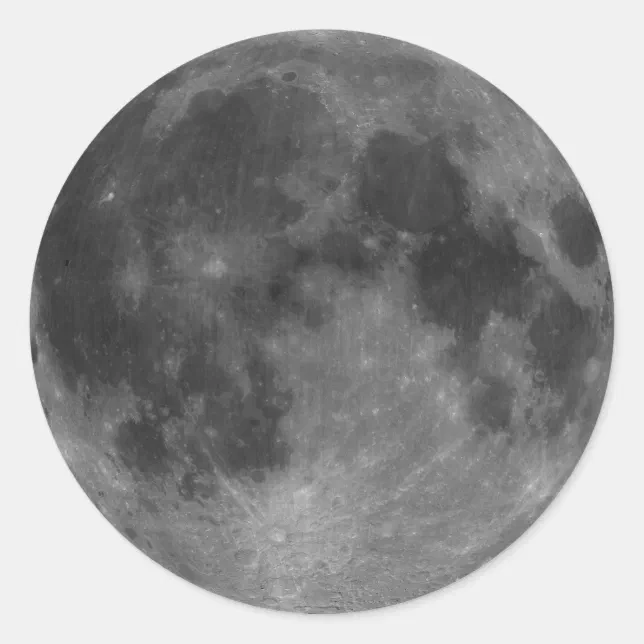 Moon Lunar Reconnaissance Orbiter Map Classic Round Sticker | Zazzle