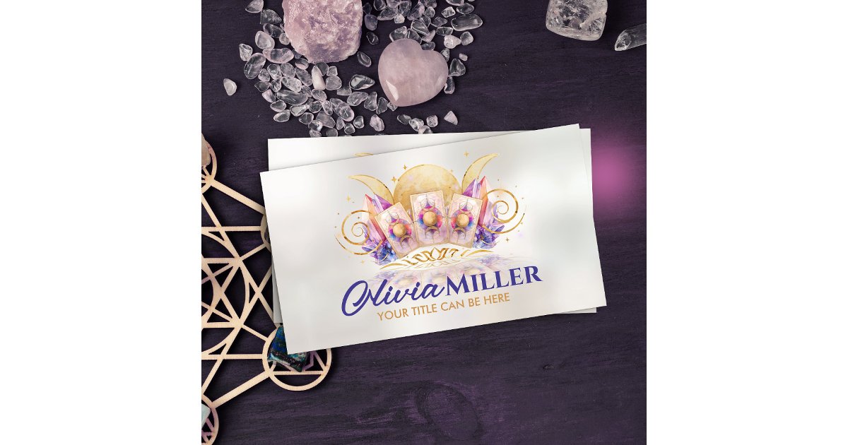 Moon Magic - Oracle Cards, Ball and Crystals Business Card | Zazzle
