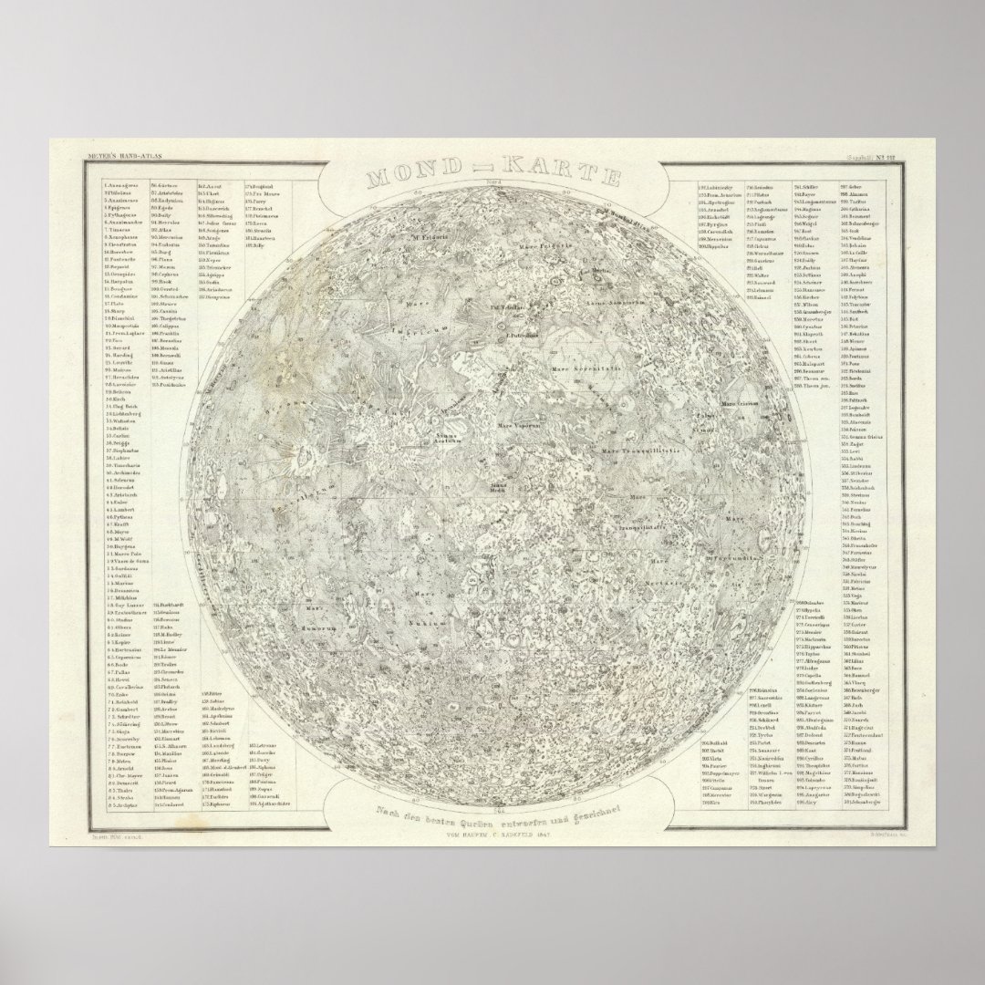 Moon Map Poster | Zazzle