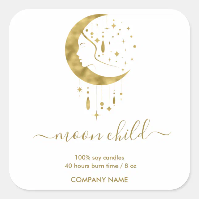 Moon Mystic Witchy Celestial jar label | Zazzle