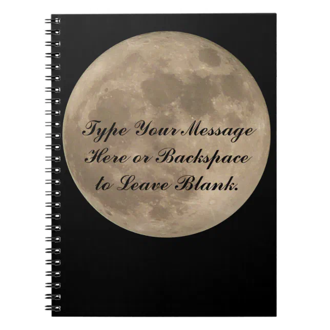 Moon Notebook Custom Full Moon Journal Book Gifts | Zazzle