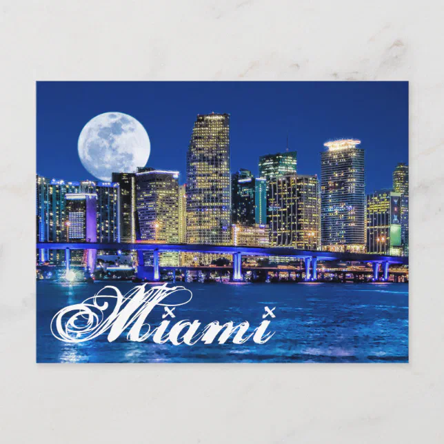 MOON OVER MIAMI. POSTCARD | Zazzle