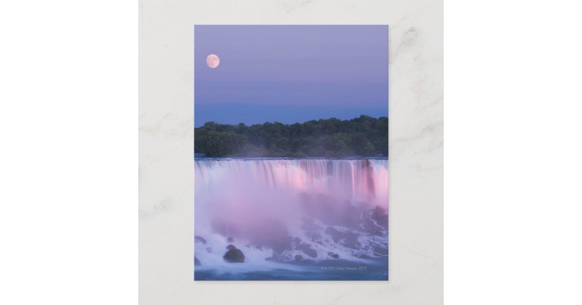 Moon over Niagara Falls Postcard | Zazzle