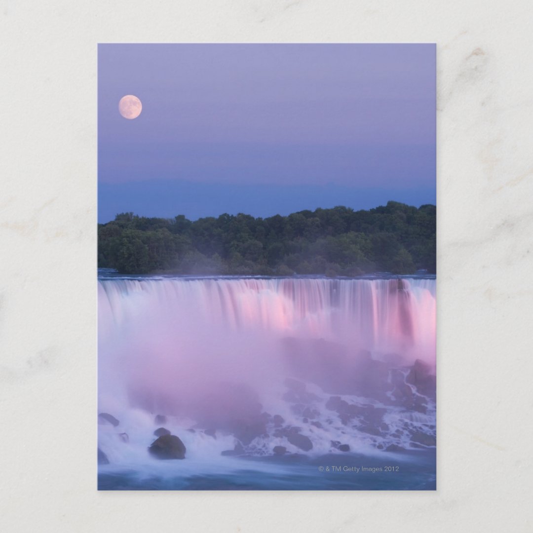 Moon over Niagara Falls Postcard | Zazzle