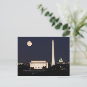 Moon over Washington DC Postcard | Zazzle