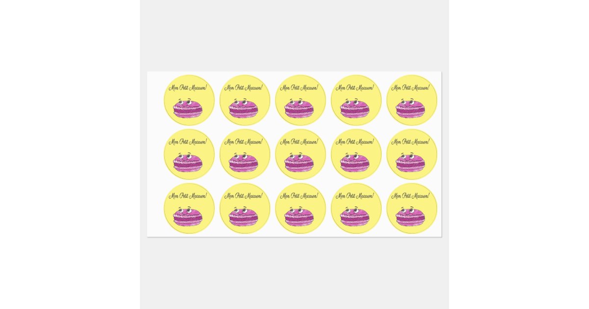 Moon Petit Macaron Labels | Zazzle