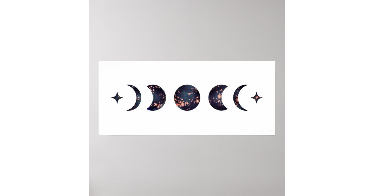 Moon Phase Stars Poster | Zazzle