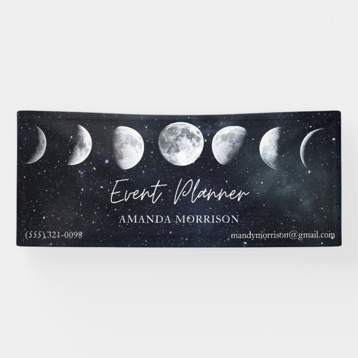 Moon Phases Celestial Event Planner Banner | Zazzle.com