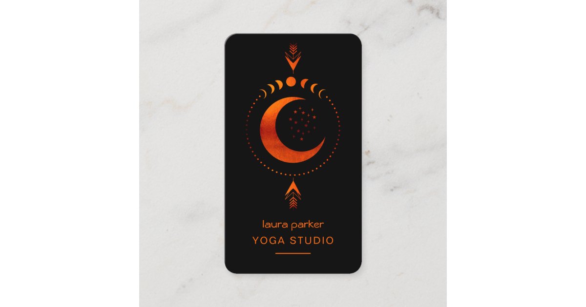 Moon Phases Crescent Mystic Holistic Tarot Fire Business Card | Zazzle