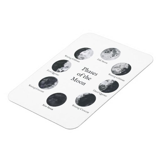 Moon Phases Lunar Cycle Magnet | Zazzle