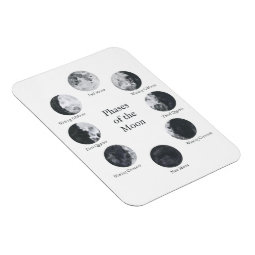 Moon Phases Lunar Cycle Magnet | Zazzle