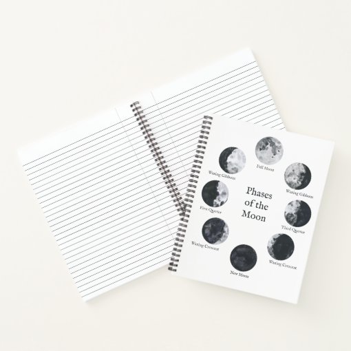 Moon Phases Notebook, Night Sky Journal | Zazzle