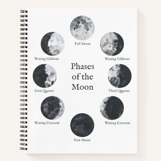 Moon Phases Notebook, Night Sky Journal | Zazzle.com