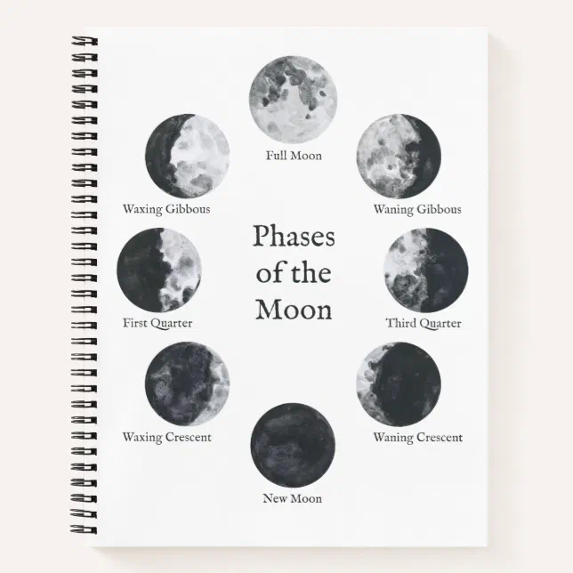 Moon Phases Notebook, Night Sky Journal | Zazzle