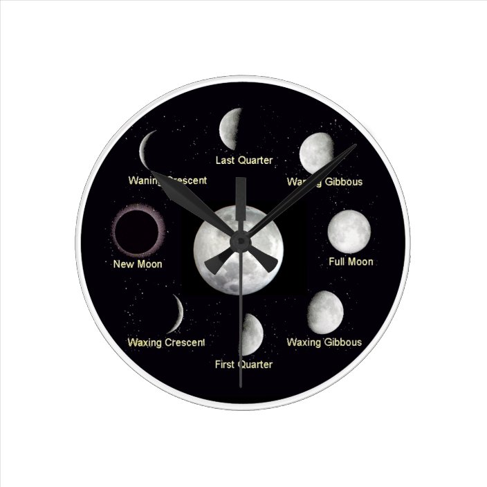 moon phases wall clock | Zazzle.com