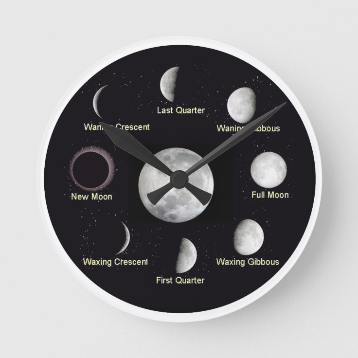 moon phases wall clock | Zazzle
