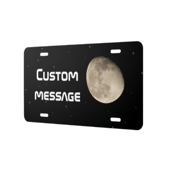 Moon Photo Starry Black Night Sky Space License Plate | Zazzle