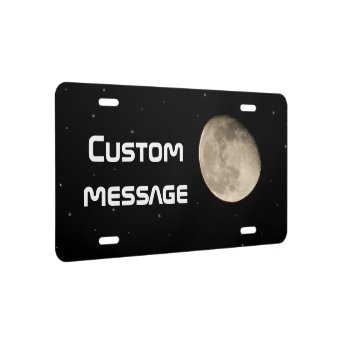 Moon Photo Starry Black Night Sky Space License Plate | Zazzle