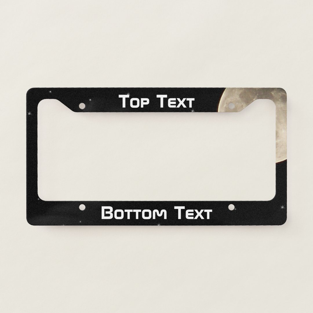 Moon Photo Starry Black Night Sky Space License Plate Frame | Zazzle