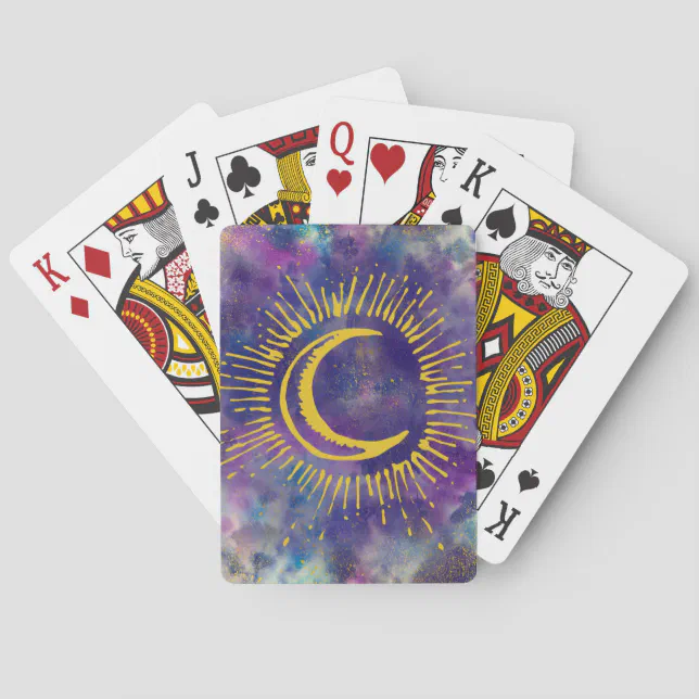 "Moon" Playing Cards (Gold-Etc) | Zazzle