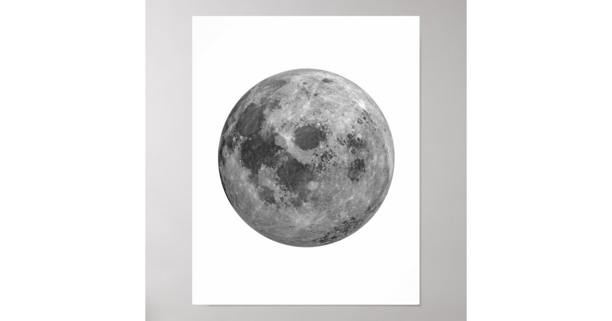Moon Poster, Moon Wall Decor, Full Moon Poster | Zazzle