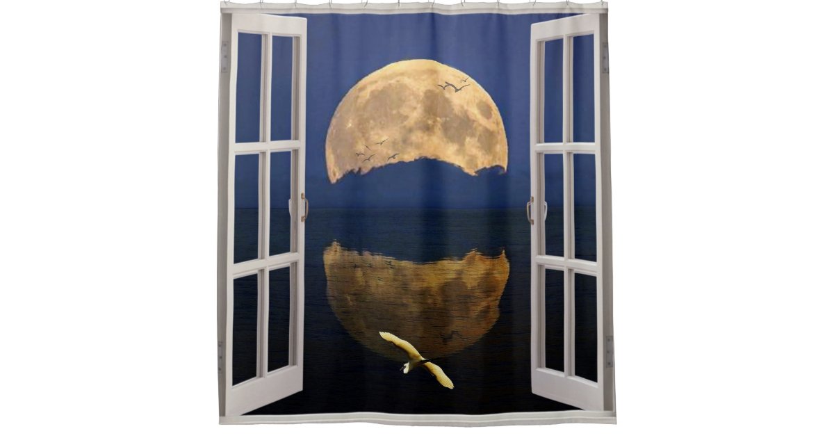 Moon Reflection Shower Curtain | Zazzle