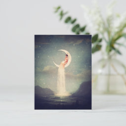 Moon River Lady Postcard | Zazzle