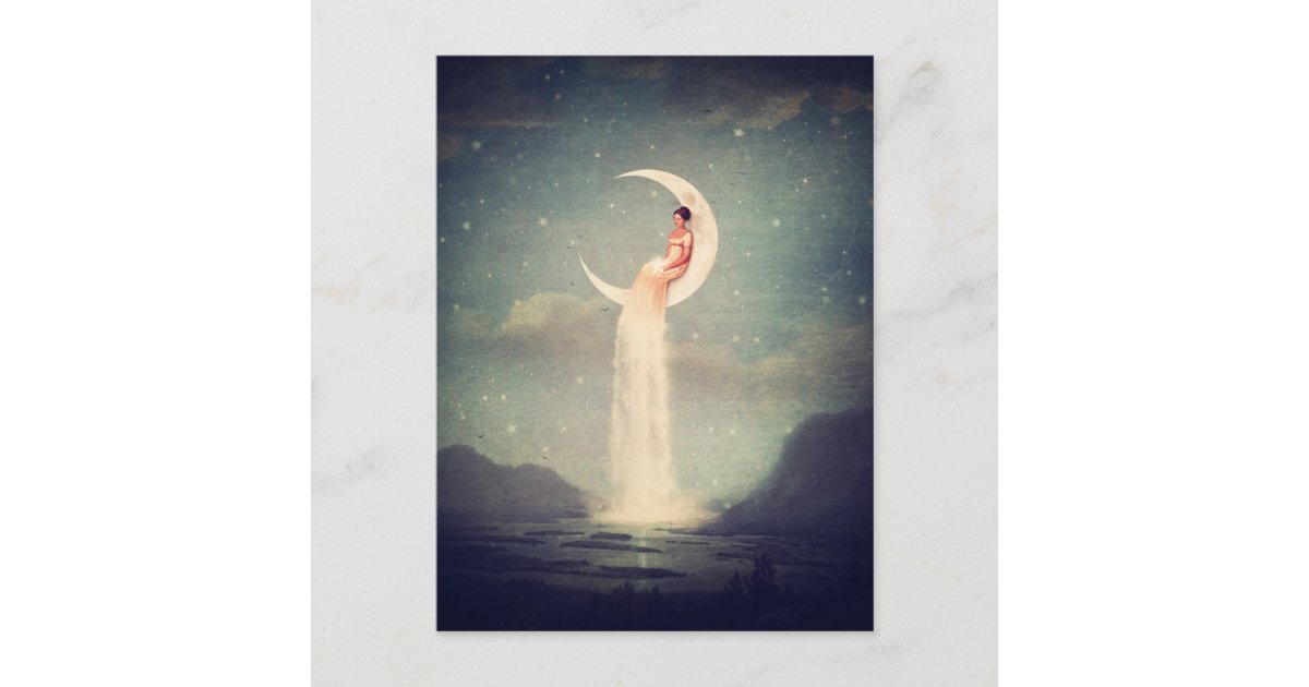 Moon River Lady Postcard | Zazzle