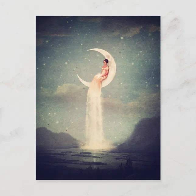 Moon River Lady Postcard | Zazzle