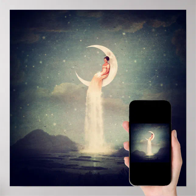Moon River Lady Poster | Zazzle
