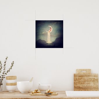 Moon River Lady Poster | Zazzle