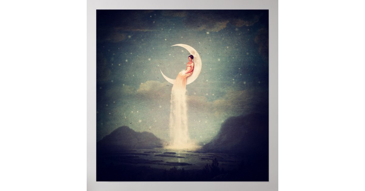 Moon River Lady Poster | Zazzle