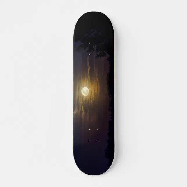 Moon Silhouette Skateboard | Zazzle