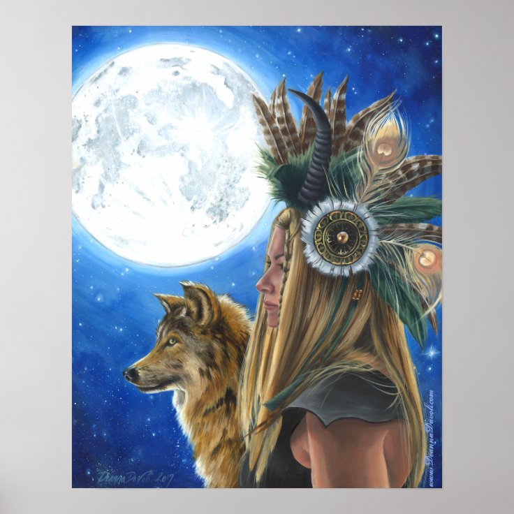 Moon Song Poster Viking Poster Wolf Poster | Zazzle