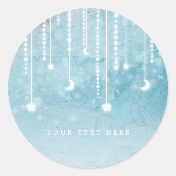 Moon & Stars Celestial Baby Shower Favor Stickers | Zazzle