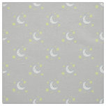 Moon & Stars Original Textile Print on Navy Fabric | Zazzle